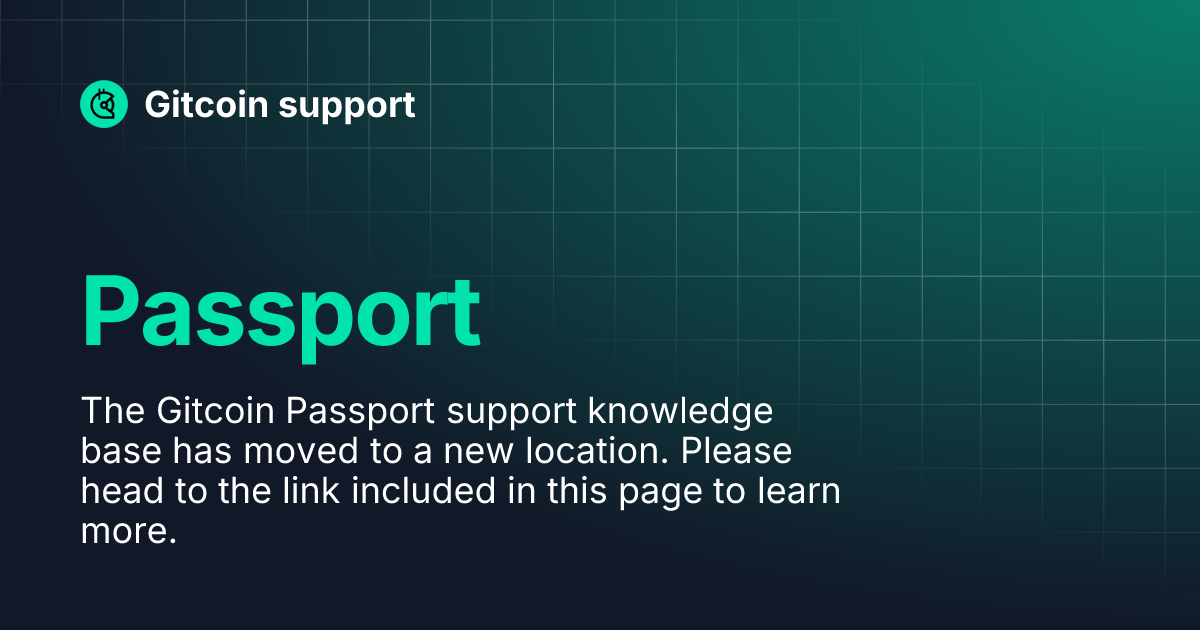 Passport | Gitcoin support
