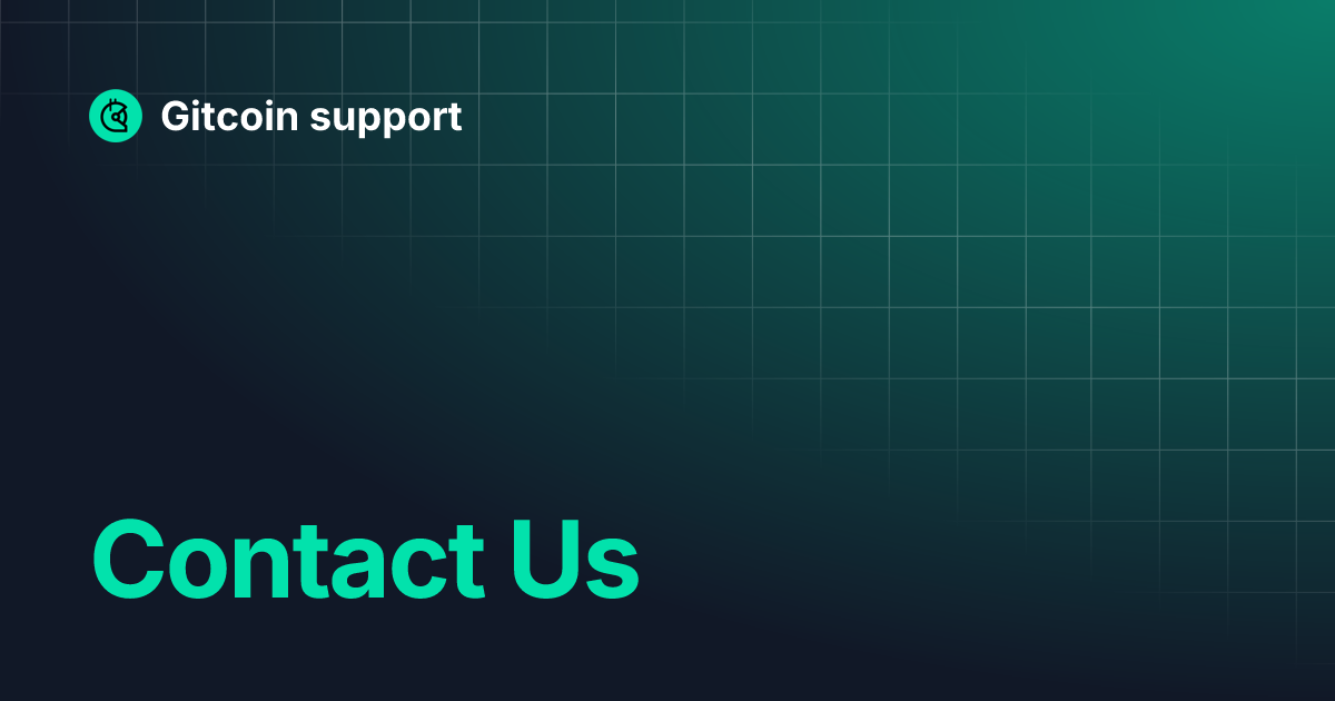 Contact Us | Gitcoin support