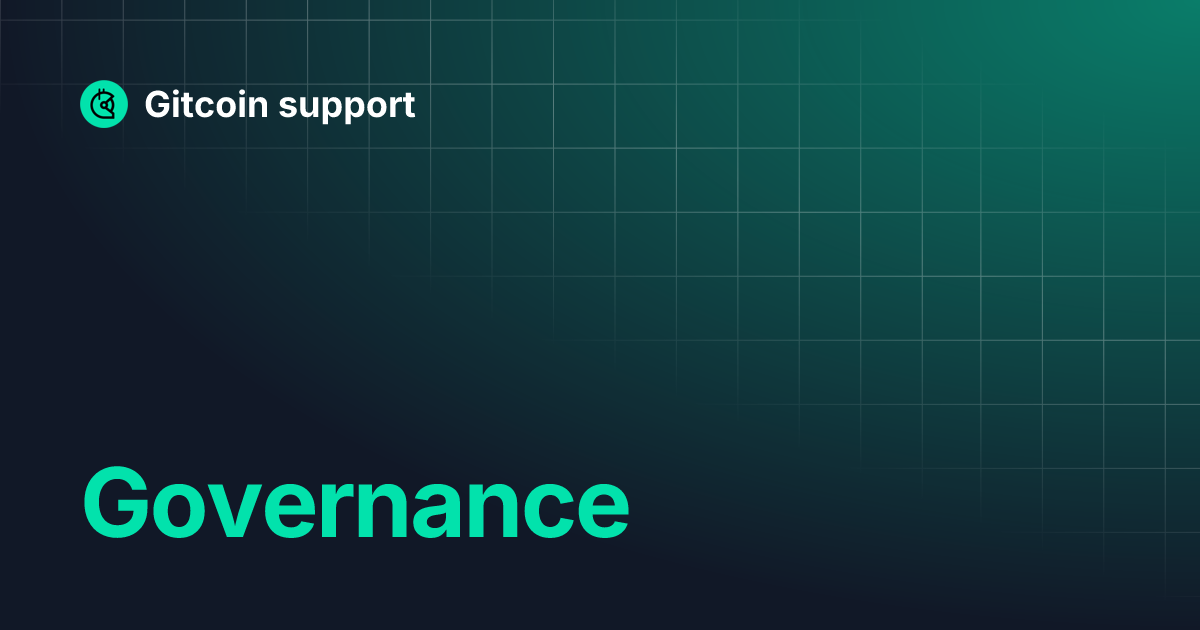 Governance | Gitcoin support